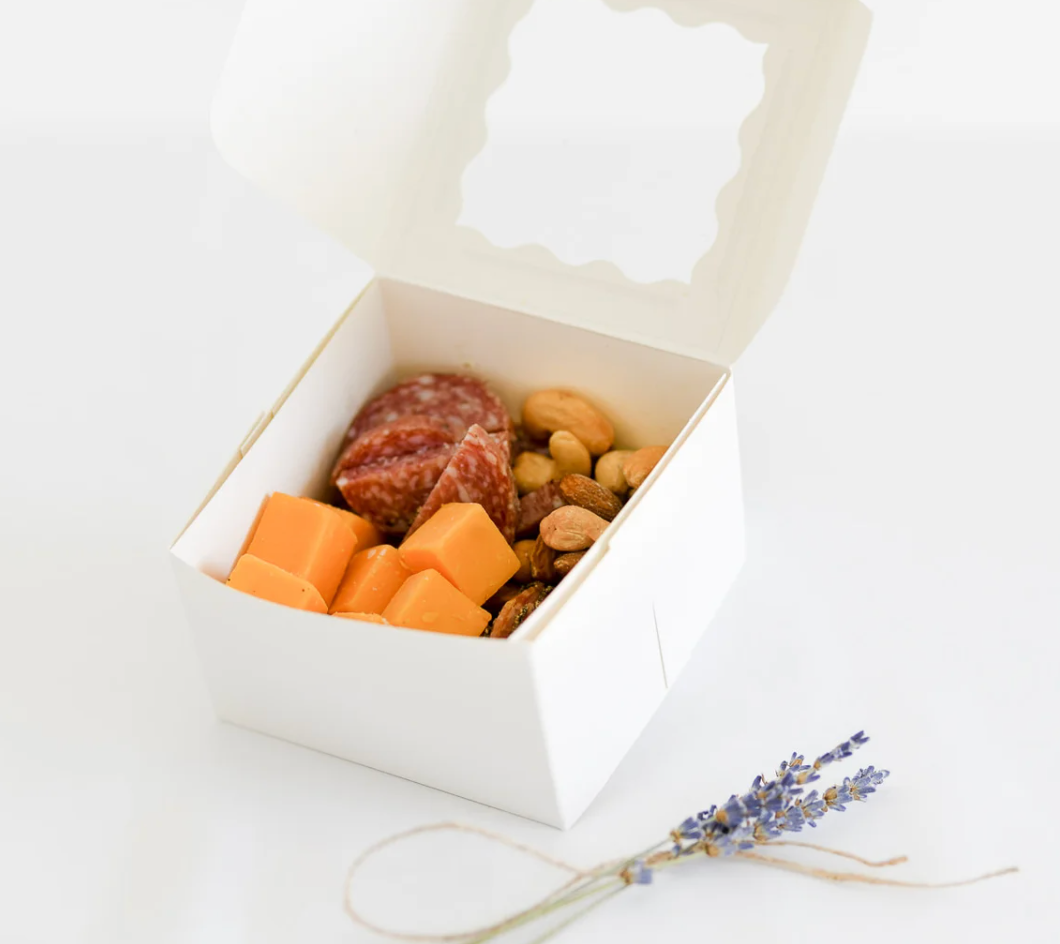 snack box, cheese and charcuterie, mixed nuts, dried fruit, individual ...